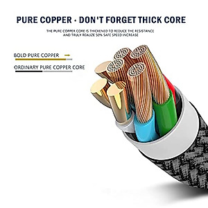 BGNTBUK X52 Pro Cable USB C Cable Right Angle 90° Elbow Nylon Braided USB A to C 66W Fast Charging Cable Ultra Cable