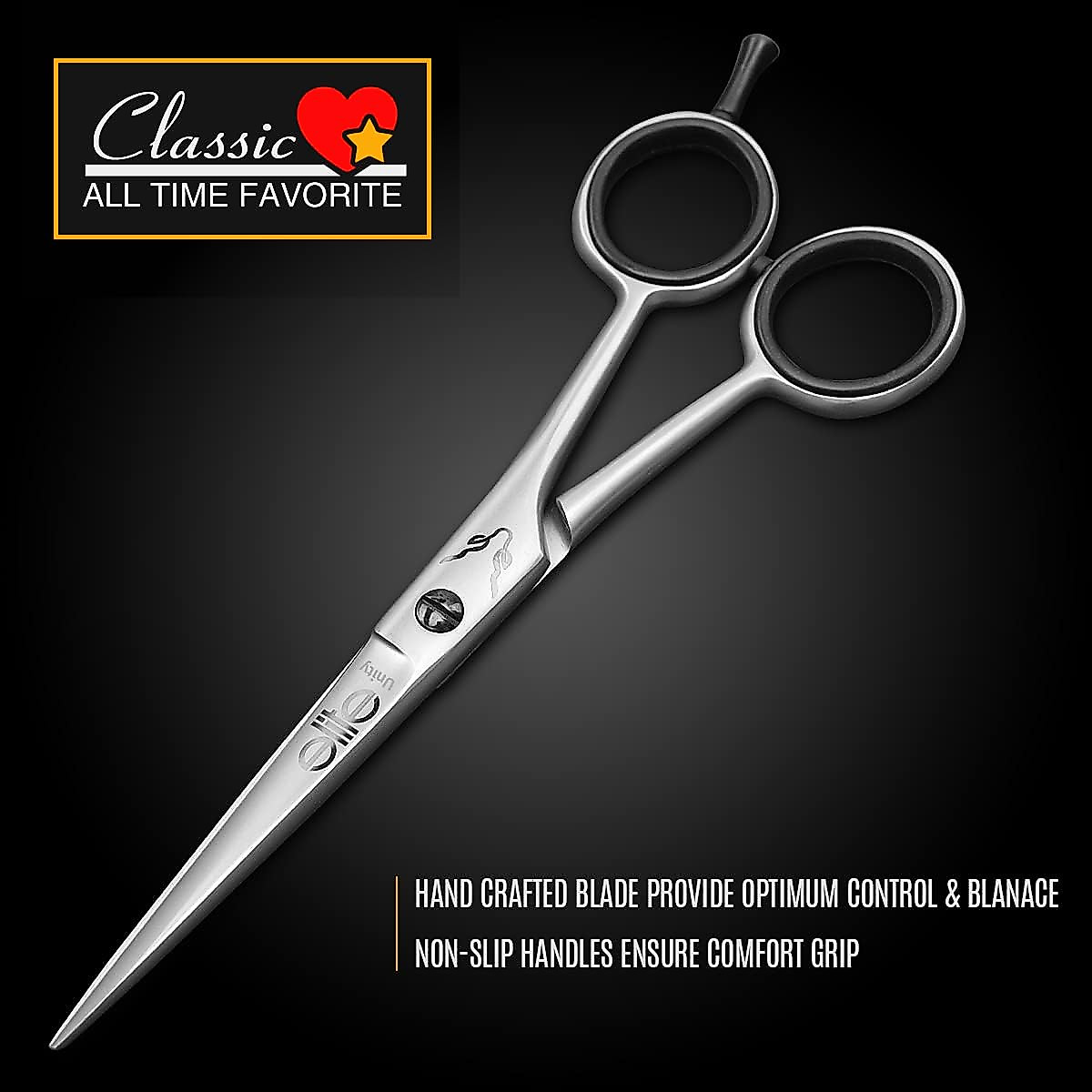 Elite Unity Professional Hair Scissors - 6.5 Inch J2 Stainless Steel Barber Scissors with Razor Edge for Your Grooming - Premium Hair Cutting Scissors for Men and Women -Ideal for Home and Salon Use.