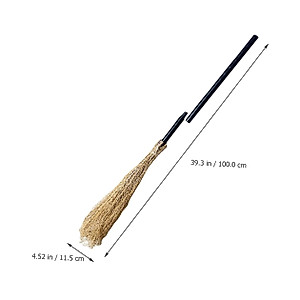 BUTIFULSIC Harry Broomstick Halloween Costume Props Halloween Besom Decor Wizard Broom Props Wizard Cosplay Adult Home Accessories Decor Witch Broomtick Prop Wooden Classic The Witch