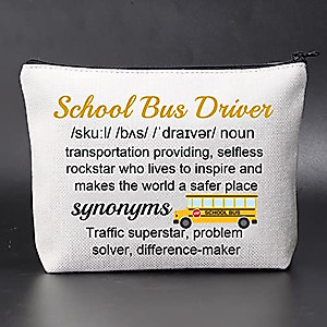 JNIAP School Bus Driver Cosmetic Bag School Bus Driver Appreciation Gift School Bus Driver Retirement Back To School Gift (School Bus Driver bag)
