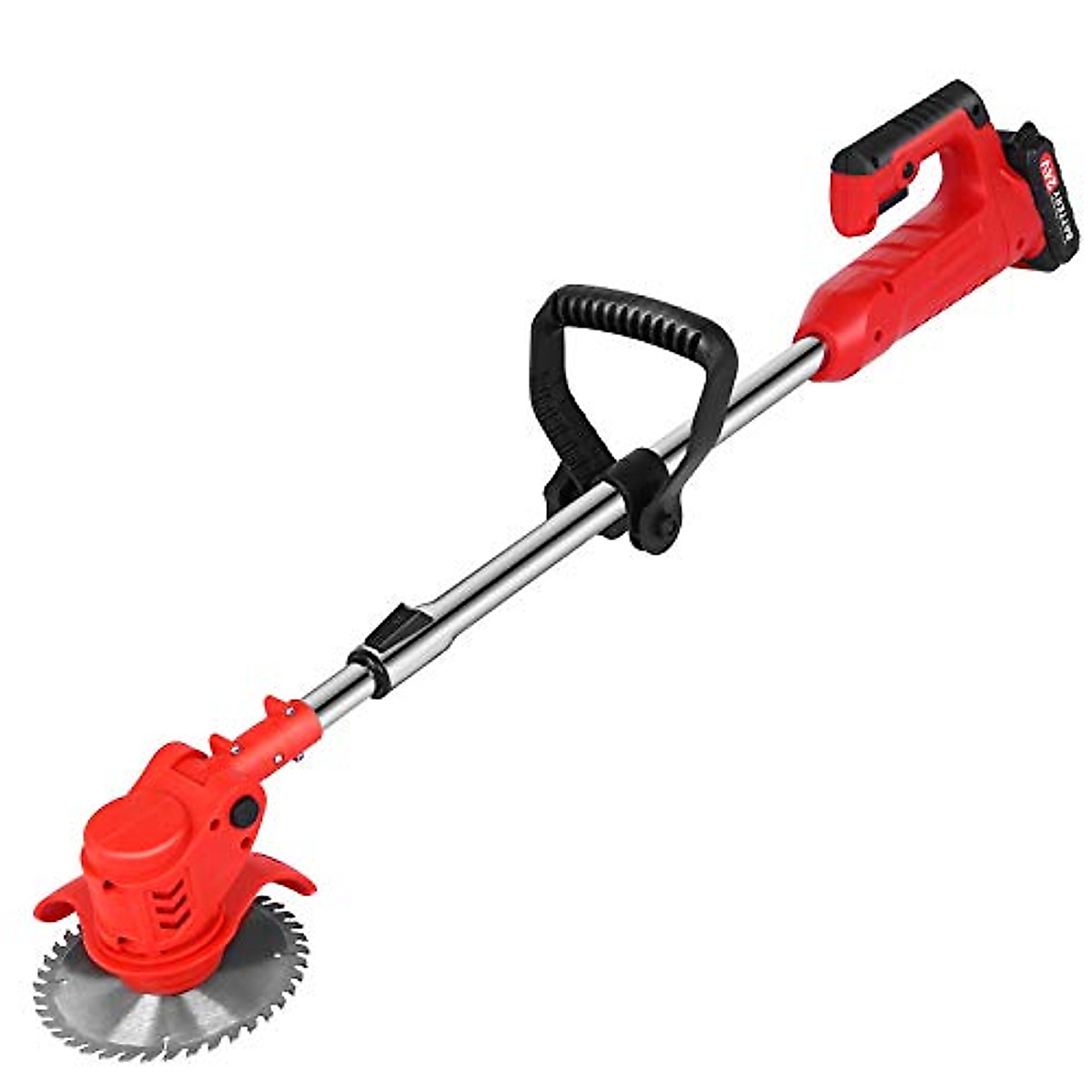 Cordless String Grass T-Rimmer Eater with 24V Lithium-ion Batteries Cordless Brush Cutter Grass T-Rimmer (Red, One Size)