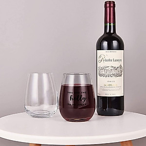 17oz Stemless Wine Glass You Are The Holly to My Jolly Gift Christmas Drinking Glass Glassware for Red or White Wine Cocktails Perfect For Homes & Bars Party Supplies Decorations