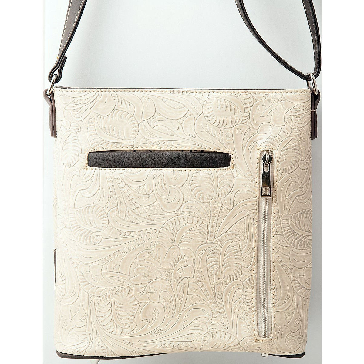 HW Collection Western Purse Cross Wings Stitching Women Crossbody Handbag Country Shoulder Bag (Beige)