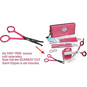 Tiny Trim 4.5" Ball-Tipped Scissor for Dog, Cat and all Pet Grooming - Ear, Nose, Face & Paw - Scaredy Cut's small Safety Scissor