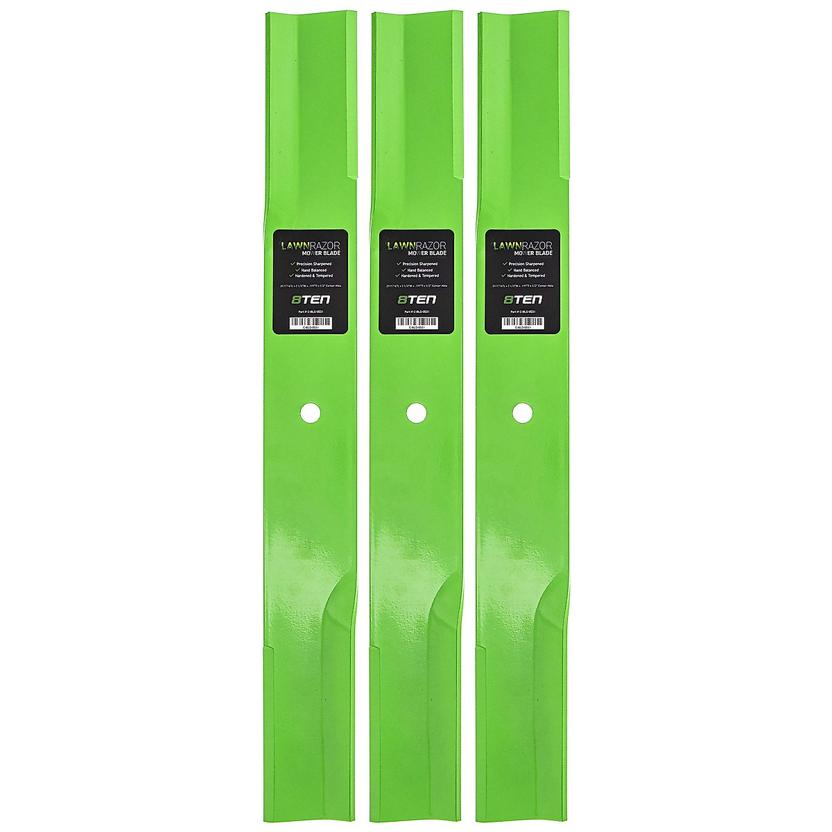 8TEN Center Spindle Medium Lift Blade Kit for Toro 62 inch Deck Z Master Z253 Z255 Side Discharge Mower 99-4640