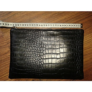 NIGEDU Women Clutches Crocodile Grain PU Leather Envelope Clutch Bag (White)