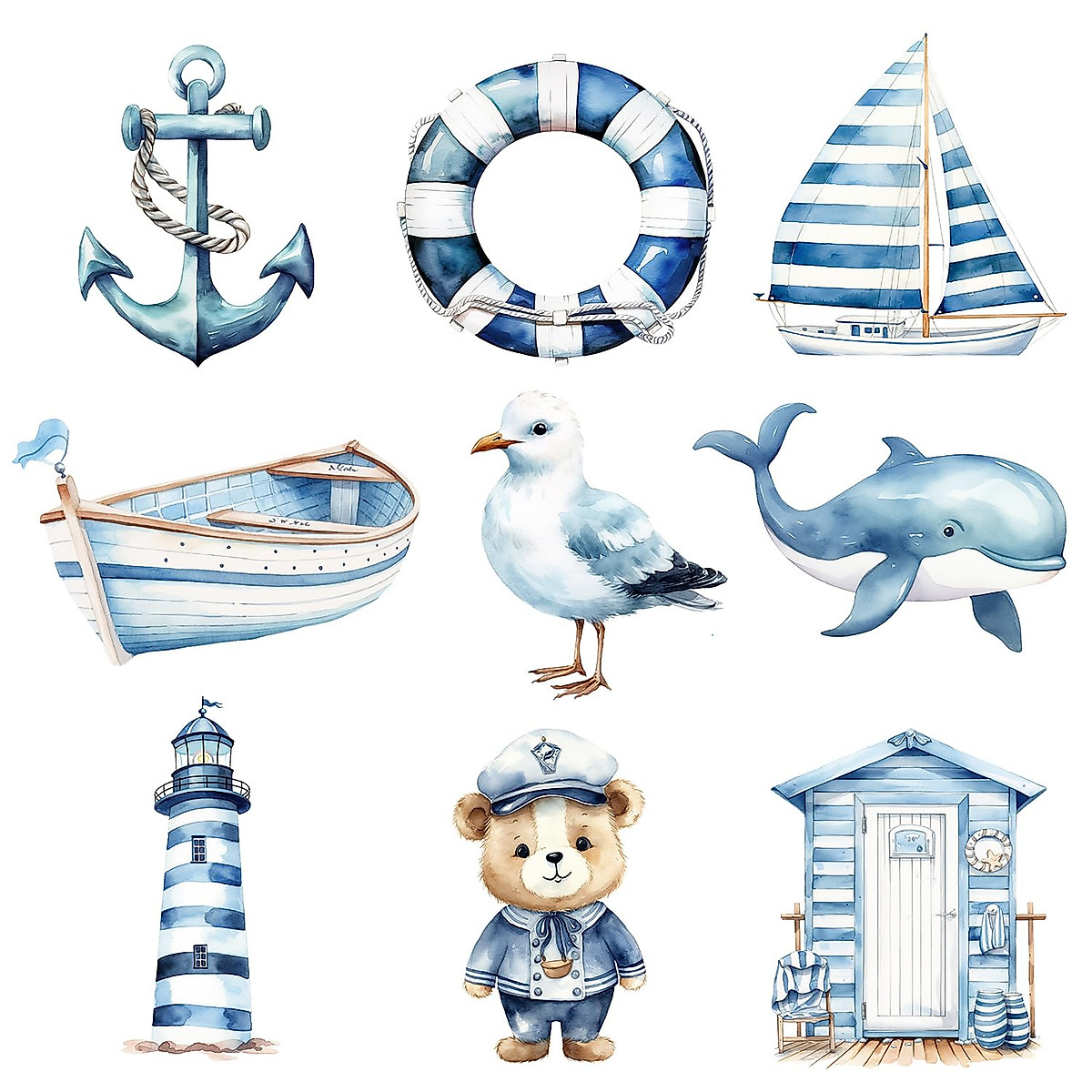 36-Piece Nautical Party Decorations - Ocean Theme Birthday Party Decor for Birthday, Baby Shower, and Nautical Celebrations