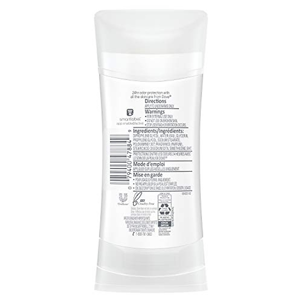 Dove Antiperspirant Deodorant Stick for 48 Hour Protection And Soft And Comfortable Underarms, Shea Butter, Deodorant for Women, 4 Count, 2.6 Ounce