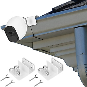 Gutter Mount for Arlo Pro Pro 2 Pro 3 Pro 4, Arlo Ultra & Ultra 2 and Arlo Essential Spotlight, Adjustable Weatherproof Aluminum Alloy Mount Bracket for Your Arlo Surveillance Camera (2 Pack, White)