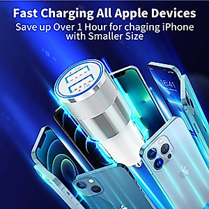 [Apple MFi Certified] iPhone Car Charger, KYOHAYA 4.8A Dual Port USB Smart Power Fast Car Charger with 2 Pack Lightning Cord Quick Car Charging for iPhone 14 13 12 11 Pro Max/XS/XR/X/8/SE/iPad/AirPods