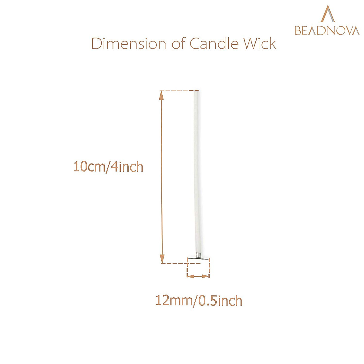 BEADNOVA Candle Cotton Wicks 4 Inch 150pcs Short Candle Making Wicks Cotton Wicks for Candle Making DIY