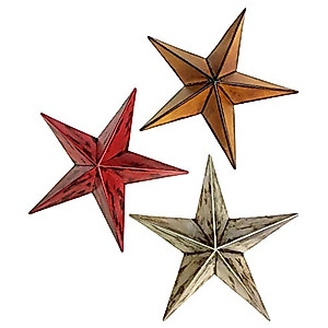 Bellaa 22052 Metal Stars Wall Decor 12 inch Set of 3 Celtic Patio Garden Outdoor