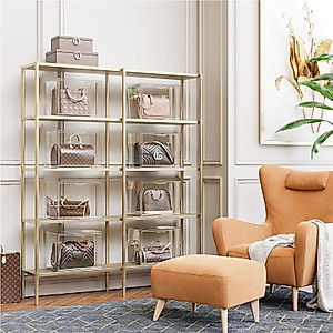 starogegc 3Pack Clear Plastic Handbag Storage Organizer for Closet, Acrylic Display Case for Handbag and Purse, Purse Organizer for Closet with Magnetic Lid for Book, Toys, Hat