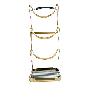 STOBAZA Wall Mounted Pot Lid Rack Utensil Rest Cutting Board Holder Pan Lid Organizer Rack Carbon Steel Lid Stand Kitchen Supplies Kitchen Organization Golden Shelf Storage PC