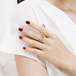 CZ Butterfly 925 Sterling Silver Ring for Women Crystal Promise Statement Stacking Expandable Open Rings Adjustable Hand Made Jewelry Dainty Birthday Anniversary Christmas Valentines Gifts