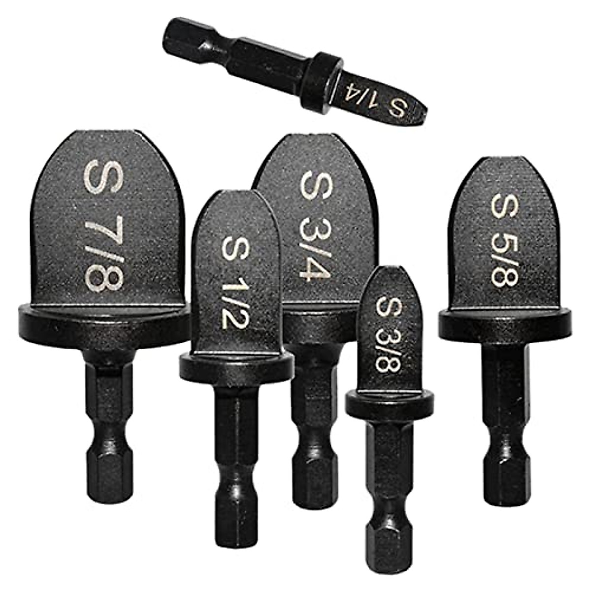 6pcs HVAC Repairing Set Air Conditioner Copper Tube Expander Swaging Tool Manual Pipe Swage Expander Drill Bit Soft Copper Tubing Bit with 1/4'', 3/8'', 1/2'', 5/8'', 3/4'', 7/8' Bits