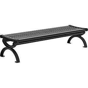 Global Industrial 6' Aluminum Park Bench, Black