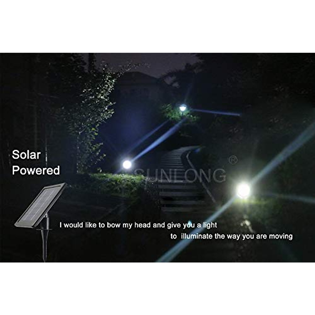 Solar Powered Spot Lights Outdoor Waterproof 2 in 1 Bright Solar SpotLights Power Adjustable for Flag Yard Flagpole Landscape Dusk to Dawn White