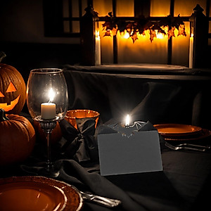 50 Pieces Black Bat Places Cards Halloween Place Card Holders Wedding Index Cards Seating Place Cards for Party Anniversary Halloween Table Decor