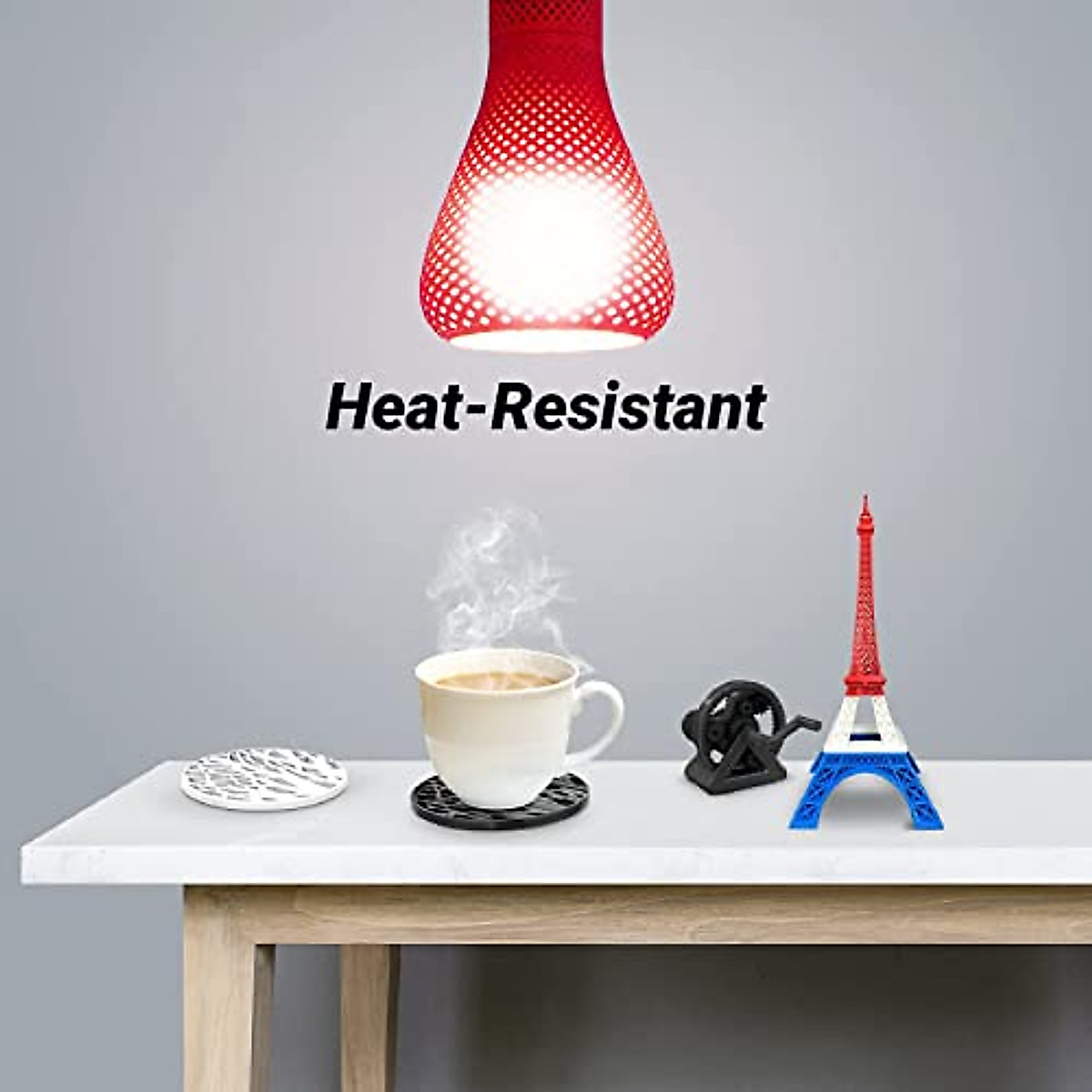 HZHNS PLA 3D Printer Filament, 1.75mm 3D Printing Consumables Bundle 1KG/2.2lb, 0.25KG/Spool 4 Colors Pack - Blue, Black, White, Red