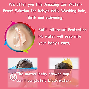 saicheek 20-Pack Baby Ear Covers for Shower with Cotton Ball,Baby Shower Cap Baby Ear Protection for Bath,Waterproof Ear Covers Ear Stickers for Swimming,Shower Cap for Kids Toddler