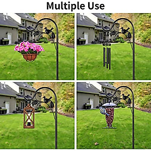 Adorafur Outdoor Shepherd Hook 49 inch Metal Bird Ornament Hanger Heavy Duty Garden Pole for Hanging Hummingbird Feeder Solar Light Lanterns Plant Basket 3/4 inch - 2 Pack