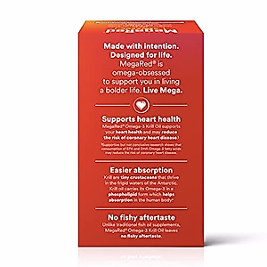 MegaRed Krill Oil 350mg Omega 3 Supplement, 1 Dr Recommended Krill Oil Brand with EPA, DHA, Astaxanthin & Phopholipids, Supports Heart, Brain, Joint and Eye Health - 130 Softgels (130 servings)
