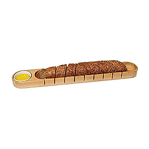 Lipper International 8251 Bamboo Wood French Bread Board with Ceramic Dip Bowl, 25 5/8" x 4" x 1 1/2"