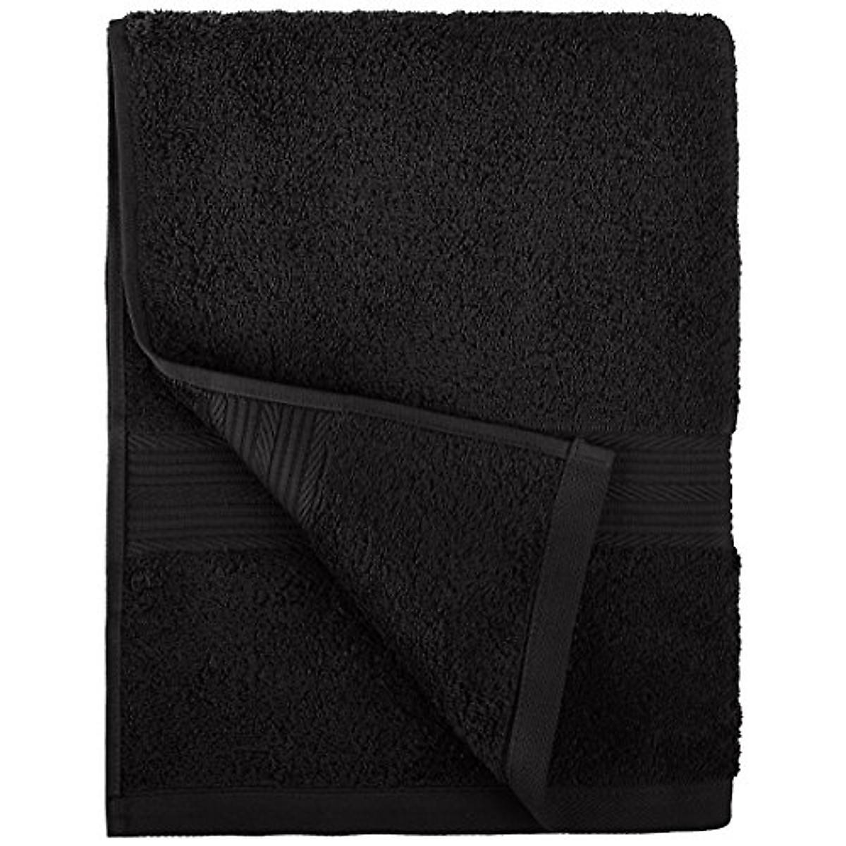 Amazon Basics 6-Piece Fade Resistant Bath, Hand and Washcloth Towel Set - Black