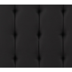 DHP Emily Upholstered Platform Bed with Modern Vertical Tufted Headboard, No Box Spring Needed, King, Black Faux Leather