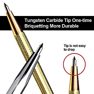 AVIDE Tungsten Carbide Tip Scriber, Metal Etching Pen Carve Engraver Scribe Tools for Stainless Steel, Ceramics, Glass, Metal Sheet and Gold/Welding(6 Pack)