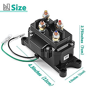 12V 250A Winch Solenoid Relay Contactor Thumb Truck for ATV UTV 2000-5000lbs Winch with 6 Protecting Caps - Ovsor