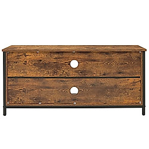 WEENFON Farmhouse TV Stand for 55 Inch TV, TV Console with Storage Barn Doors,Entertainment Center for Living Room, Bedroom, TV Stand with Stable Metal Frame,Rustic Brown