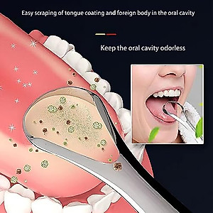 2pcs Tongue Scrubber, Copper Tongue Scraper, Best Tongue Scraper for Reducing Bad Breath and Refreshing Lips, Suitable for Everyone(Trumpet)