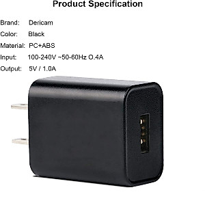 Generic USB Charging Cable and Charger Adapter for Water Flosser Portable Cordless Oral Irrigator Replacement Cable Compatible with Nicefeel VAVA BESTOPE Anjou Palotix Zerhunt Include AC Adapter）