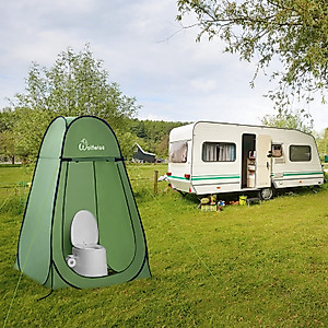 WolfWise Portable Pop Up Privacy Shower Tent Spacious Changing Room for Camping Hiking Beach Toilet Shower Bathroom Green