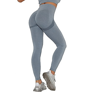 Bblulu Women's Butt Lift Seamless Leggings Tummy Control Compression Yoga Pants Running Sport Tights 4 Way Stretch Leggings