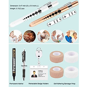 MEUUT 15 pcs Stethoscope Case Kits, Perfect Nurse Gift Include Stethoscope Case, Medical Scissors, Penlights with Batteries, Bandage Wraps, Badge Holders for Nurse Accessories for Work