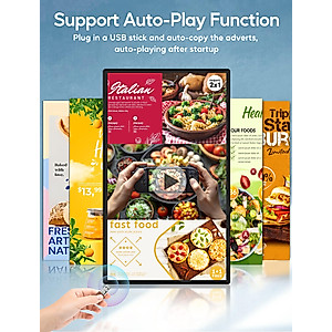 PWR4GTR 15.6 Inch Digital Signage Capacitive Multi-Touch Screen Advertising Display with Adjustable Metal Stand Android 11 Commercial LCD Monitor with Auto Play, Wireless Screen Mirroring, 4+64GB