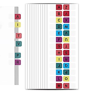 780 PCS Colorful Alphabet Tabs, A to Z 26 Letters Index Labels Multicolor Alphabet Tabs Tab Dividers Stickers for Binders Notebook Classify Files Contents Page Address Book Folder