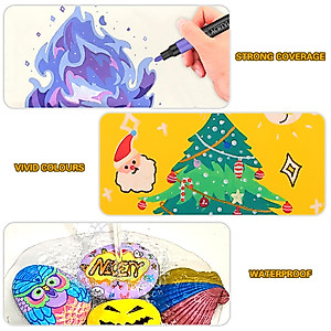 NICETY 58 Colors Acrylic Paint Pens Paint Markers, 3mm Medium Tip Point Acrylic Paint Pens for Rock Painting, Canvas, Wood, Ceramic, Glass, Stone, Fabric, DIY Crafts & Art Supplies