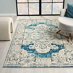 LUXE WEAVERS Oriental Medallion Indoor Area Rug, Blue, 8x10