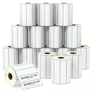 BETCKEY - 4" x 1" (102 mm x 25 mm) Multipurpose Labels Compatible with Zebra & Rollo Label Printer,Premium Adhesive & Perforated [2 Rolls, 2750 Labels]