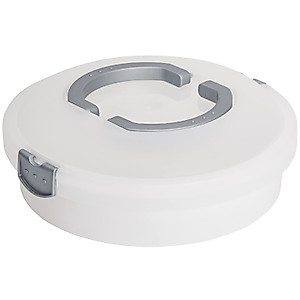 Juvale Round Dessert Carrier with Lid and Handle, 12 Inch Container for Cheesecake, Pie, Cupcakes (White, 12x4in)