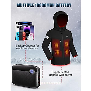 Men's Heated Fleece Jacket, Heated Jacket for Men with 10000mAh Large Capacity Battery Pack and Hand Warm Pockets (as1, alpha, x_l, regular, regular)