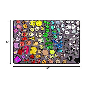 Bfdi Battle for Dream Anime Rug Soft Flannel Carpet 3D Non-Slip Area Rug Art Floor Mat Doormats Decorative Rugs for Bedroom Living Room 36"X24"