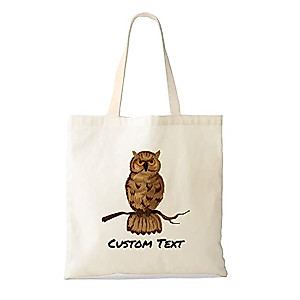 Dancinggoods Personalized owl Cotton Tote Bag with handle for Animals Lovers Series 8, Canvas Bag
