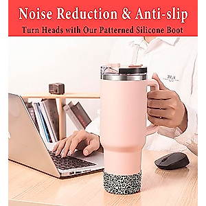 2Pcs Protective Silicone Boot For Stanley Quencher Tumbler 30 oz 40 oz & IceFlow 20oz 30oz & Hydro Flask Water Bottle 12-24oz & Simple Modern 40 oz Tumbler- Cup Bottom Sleeve - Stanley Cup Accessories