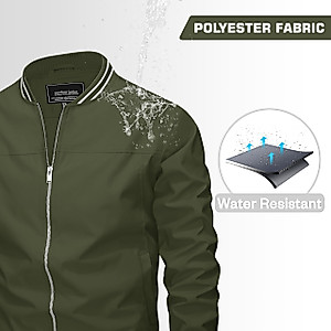 MAGNIVIT Lightweight Jackets for Men Black Jackets Bomber Jackets Men Baseball Jacket Mens Windbreaker Flight Jackets