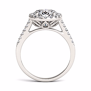14K White Gold Moissanite by Charles & Colvard 10x8mm Oval Engagement Ring-size 7 3.48cttw DEW